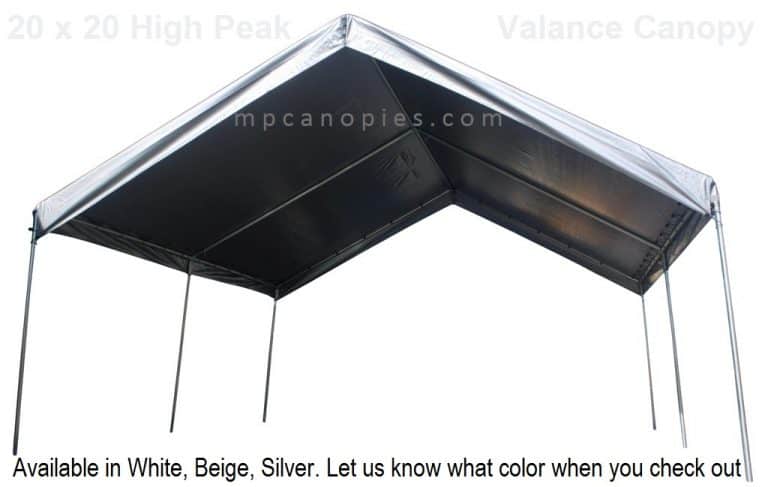 20 X 20 VALANCE CANOPY: 1-5/8" 16 Gauge, Galvanized Steel Frame (Will ...