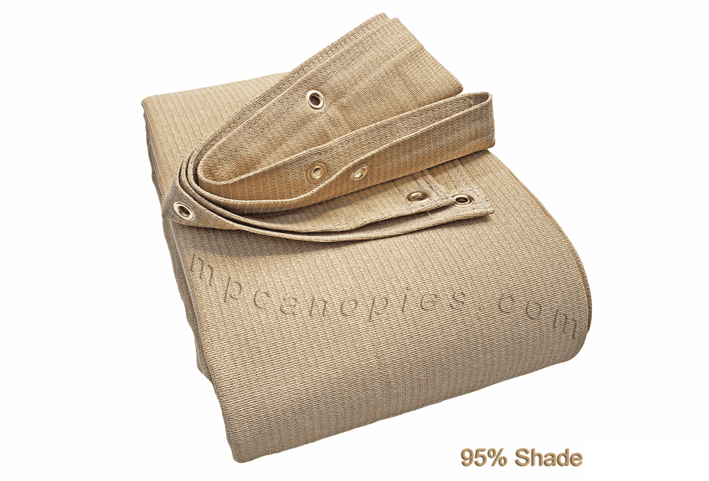 20' x 40' Desert Sand Mesh Tarp 95% Shade, Finished: 9'-7" x 19'-9 ...