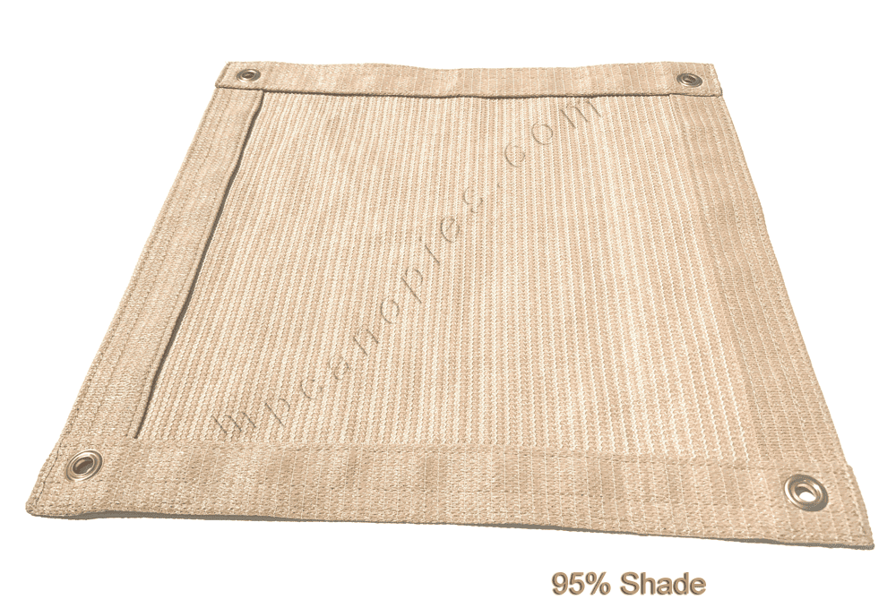 20' x 40' Desert Sand Mesh Tarp 95% Shade, Finished: 9'-7" x 19'-9 ...