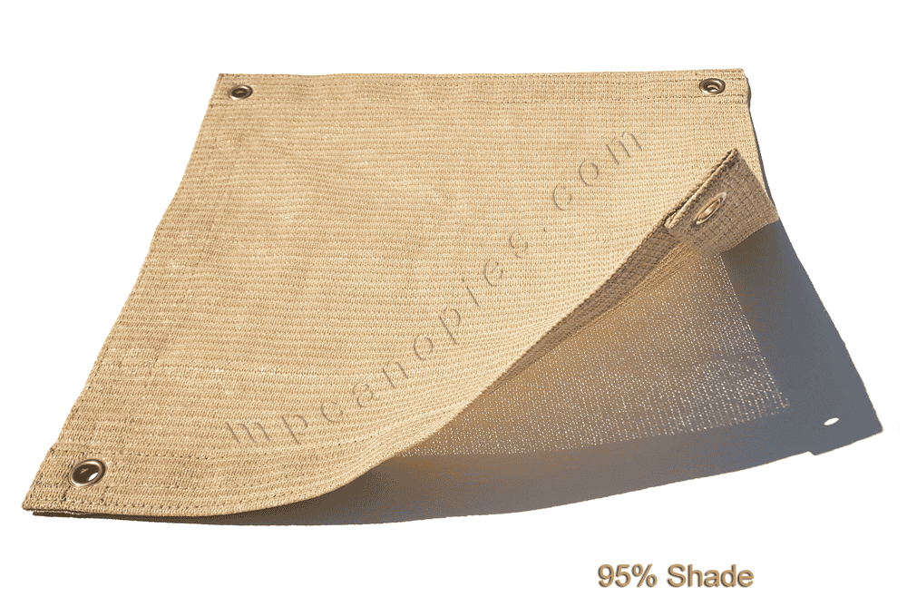 20' x 40' Desert Sand Mesh Tarp 95% Shade, Finished: 9'-7" x 19'-9 ...